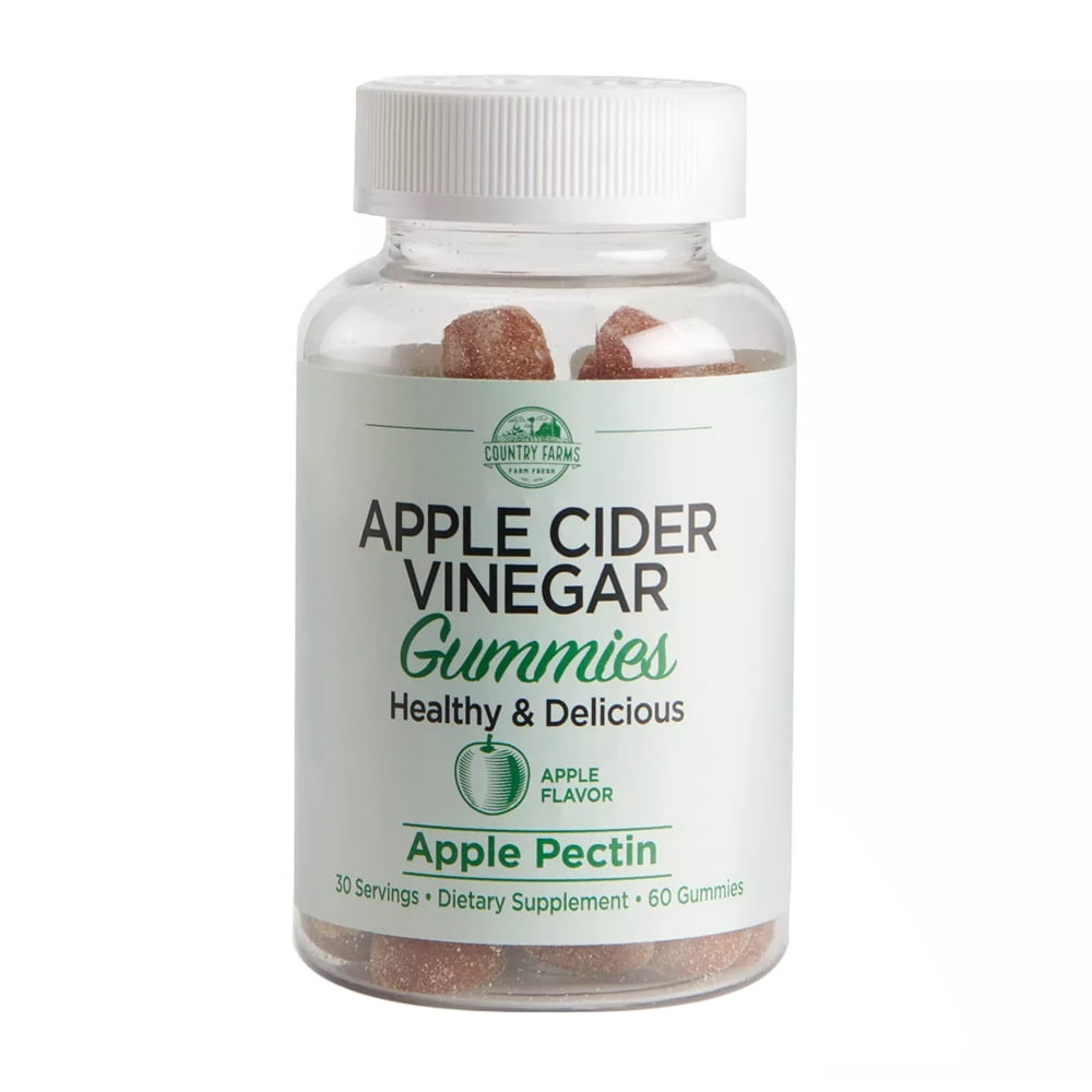 Country Farms Apple Cider Vinegar Gummy Supplement, Apple Flavor, 60 Ea ...