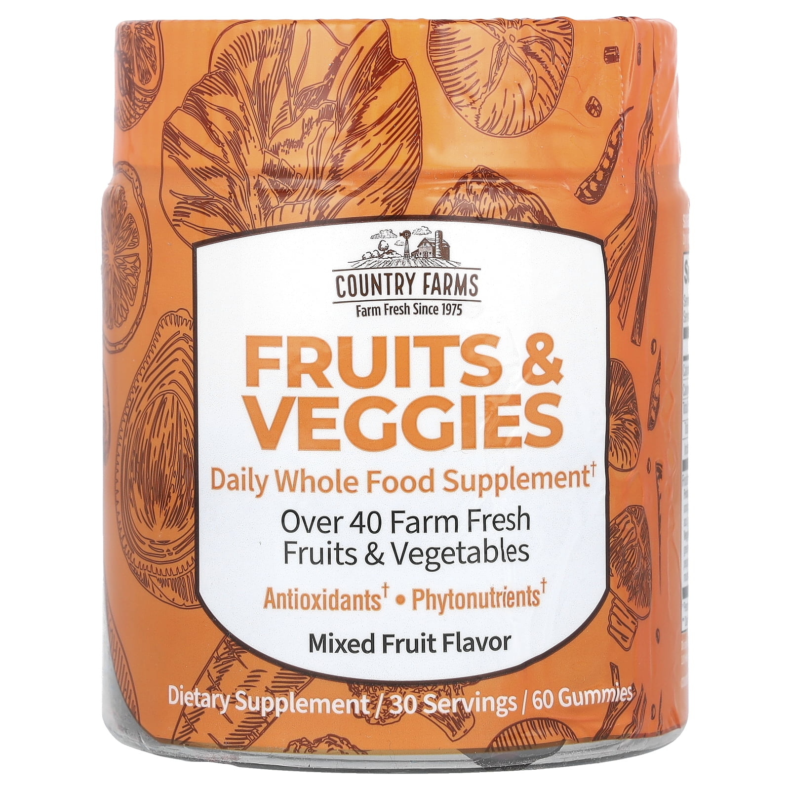 Country Farms Fruits & Veggies, Daily Whole Food Supplement, Mixed ...