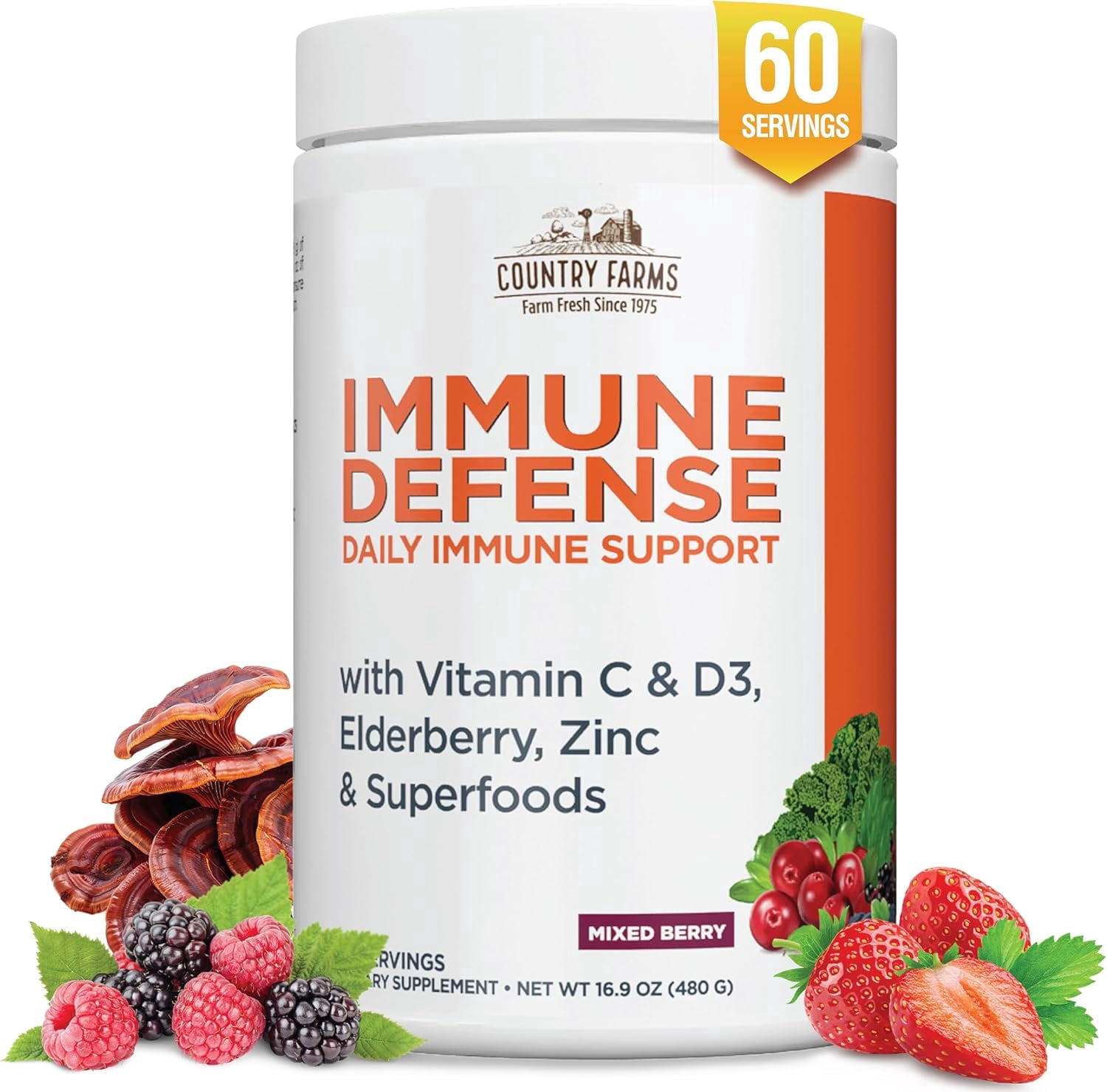 Country Farms Immune Defense Daily Immune Support, Mixed Berry, 16.9oz ...