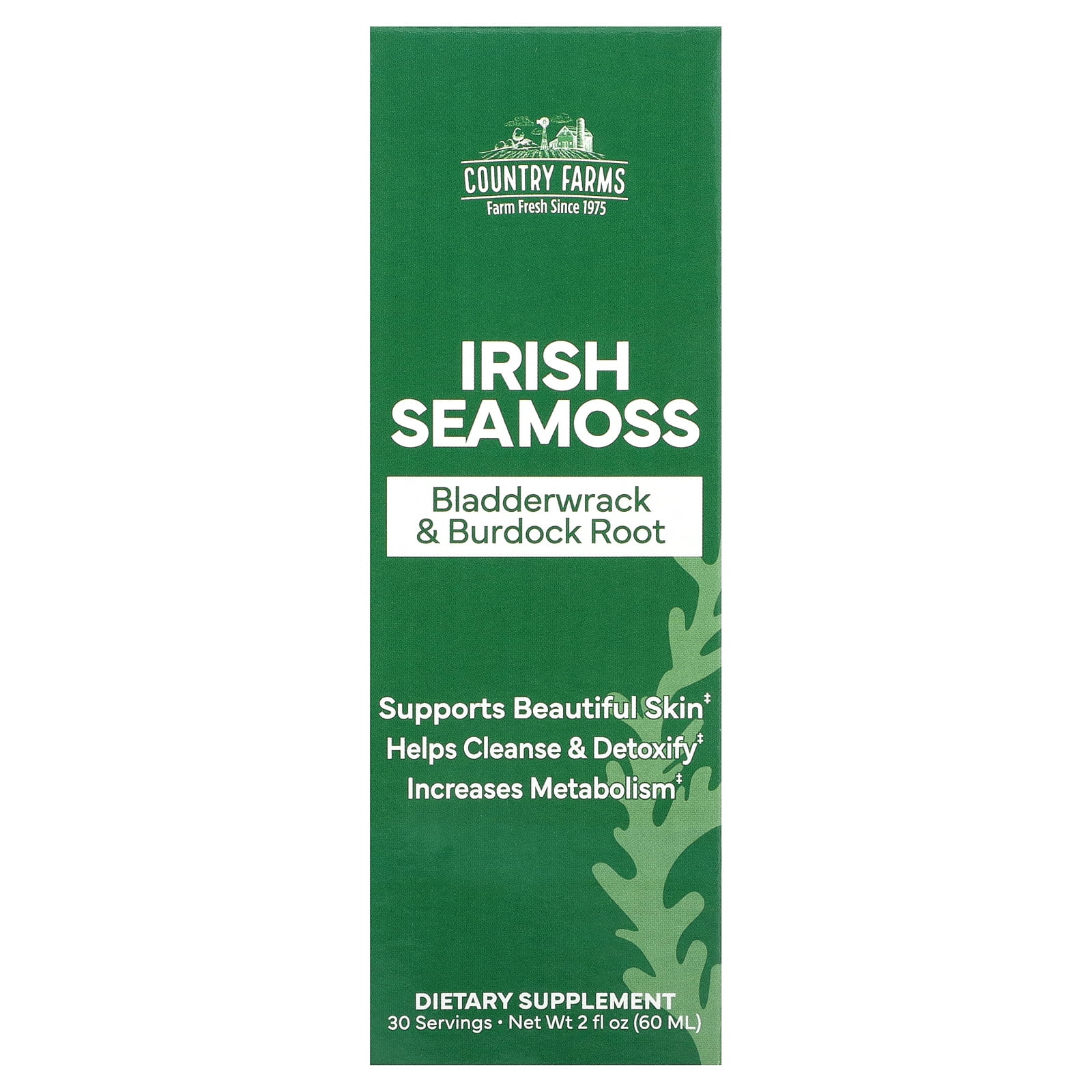 Country Farms Irish Sea Moss, Bladderwrack & Burdock Root, 2 fl oz (60 ...