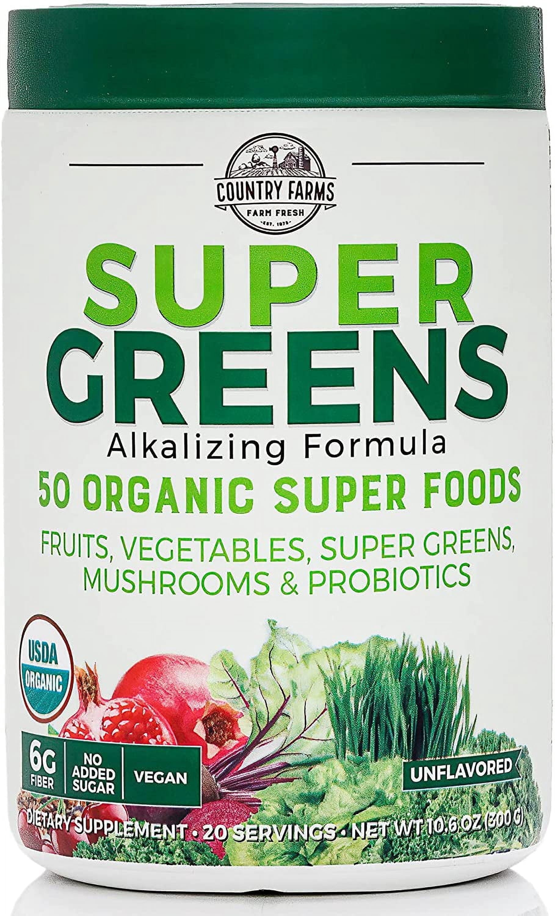 Country Farms Super Greens Powder, 50 Super Foods, Veggie Blend, 20 ...