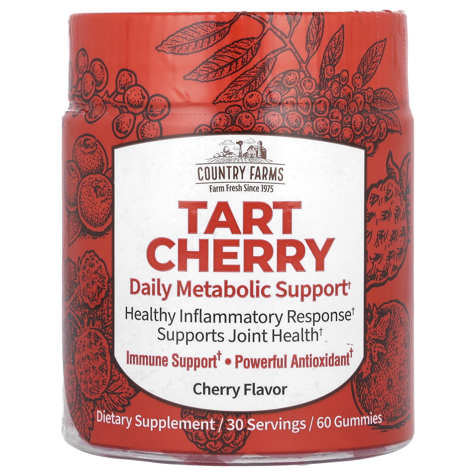 Country Farms Tart Cherry, Daily Metabolic Support, Cherry, 60 Gummies ...