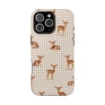 Country Fawn Gingham Tough Phone Case, Rustic Cottagecore Dual Layer ...