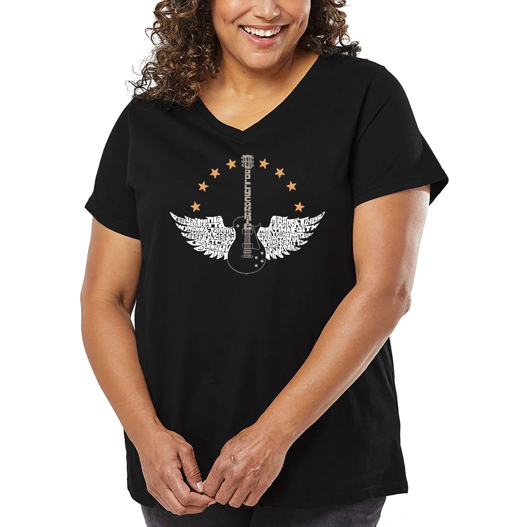 Country Female Singers - Women's Plus Size Word Art V-Neck - Walmart.com