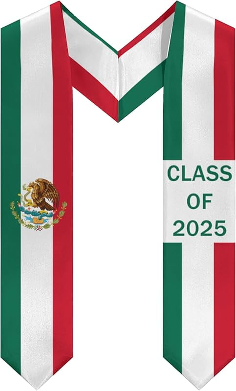 Country Flag Graduation Stole Class of 2025 V Shape Graduation Sash for ...