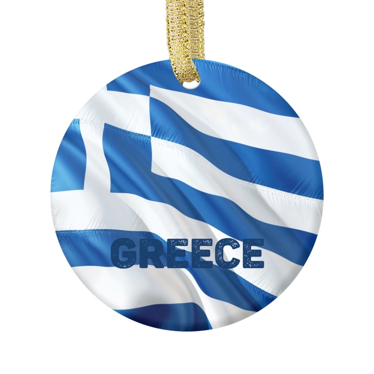 Country Flag Greece Flag Greek Keepsake Souvenir Ceramic Christmas ...