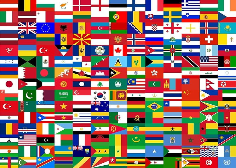 Country Flags Backdrop Polyester World Flag Banner International Flags ...
