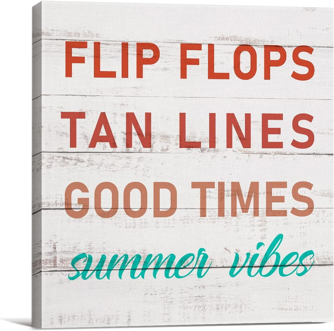 Country Flip Flops Summer Vibes Wood Box Sign Desk Decor Summer Quote ...