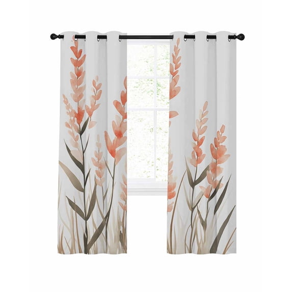 Country Floral Blackout Curtains 63 Inch Length Rustic Watercolor ...