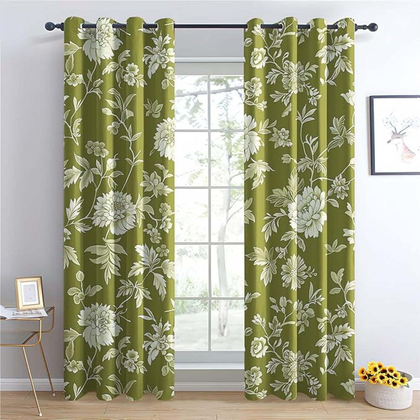 Country Floral Curtains For Bedroom, Cottagecore Blackout Curtains Set ...