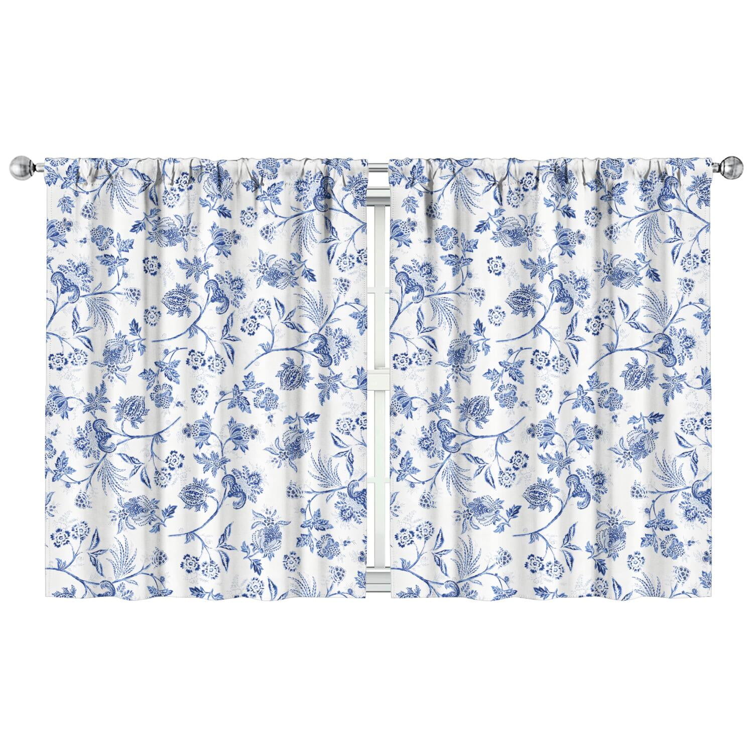 Country Floral Kitchen Curtains Set of 2 - Sunflower and Daisy Pattern ...