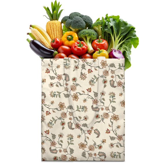 Country Floral Reusable Shopping Bag - Durable & Compact Folding Design ...