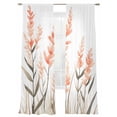 Country Floral Sheer Curtains 2 Panels Set Rustic Watercolor Vintage ...