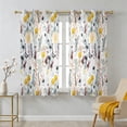 Country Floral Sheer Curtains 45 Inch Long 2 Panels, Watercolors Art ...