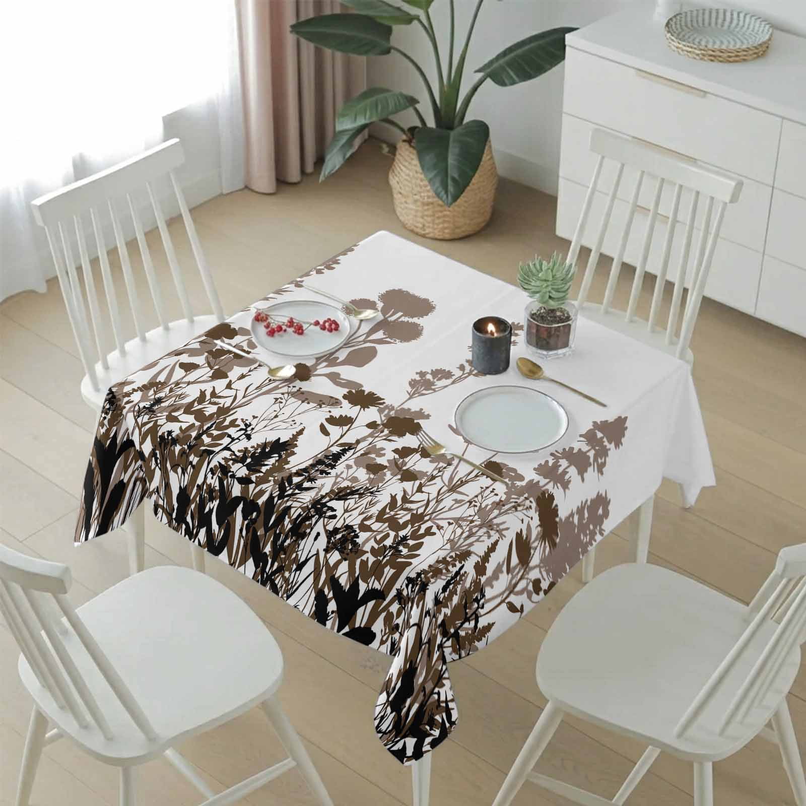 Country Flower Silhouette Table Cloth 54x54in, Waterproof Square ...