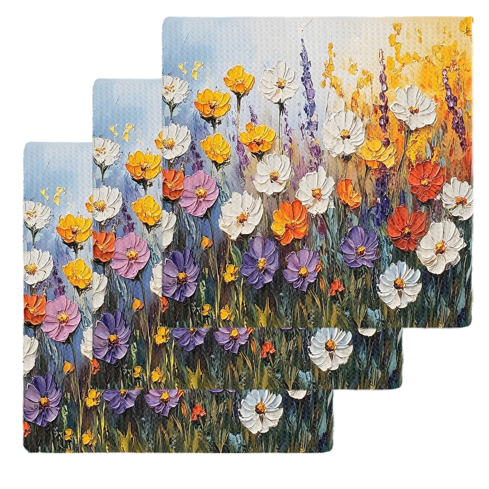 Country Flowers Kitchen Dish Towels for Drying Dishes Set of 3 ...