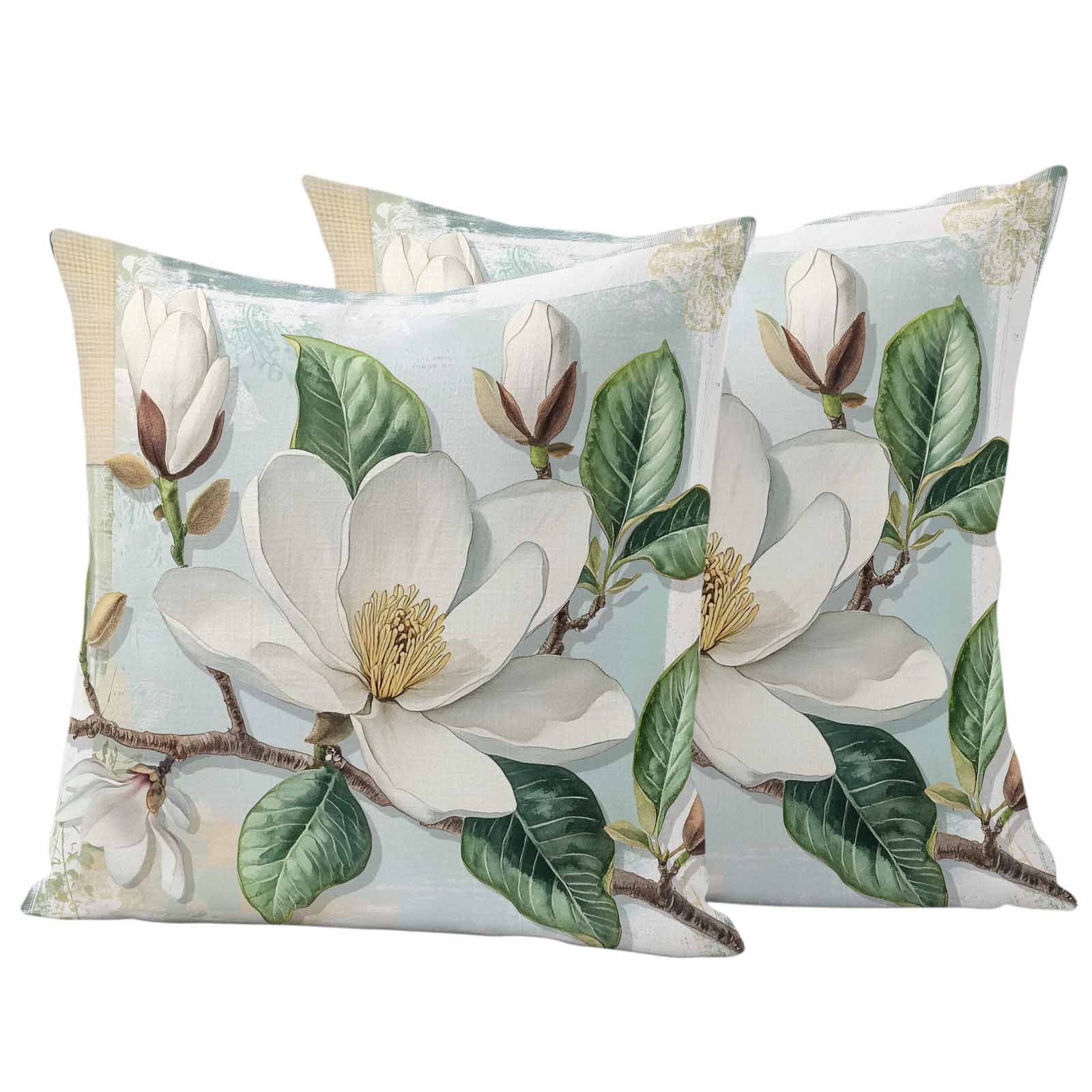 Country Flowers Outdoor Waterproof Pillow Covers, Spring Botanical ...