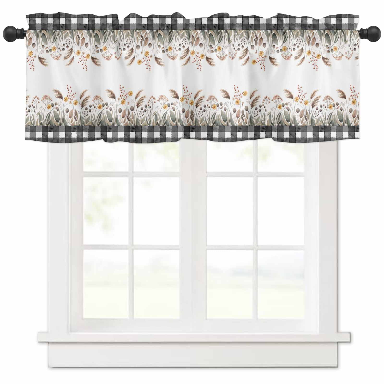 Country Flowers Valances for Windows Farmhouse Kitchen Curtains ...