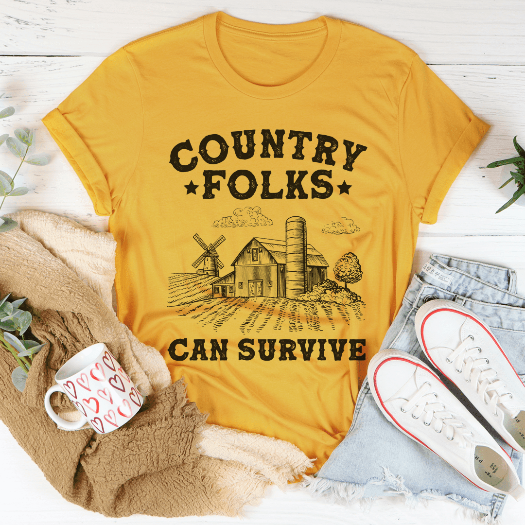Country Folks Can Survive Tee Peachy Sunday T-Shirt - Walmart.com
