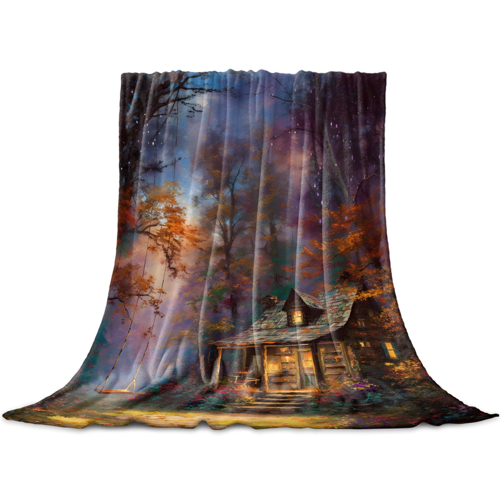 Country Forest Throw Blanket for Couch, Soft Lightweight Flannel Fleece ...