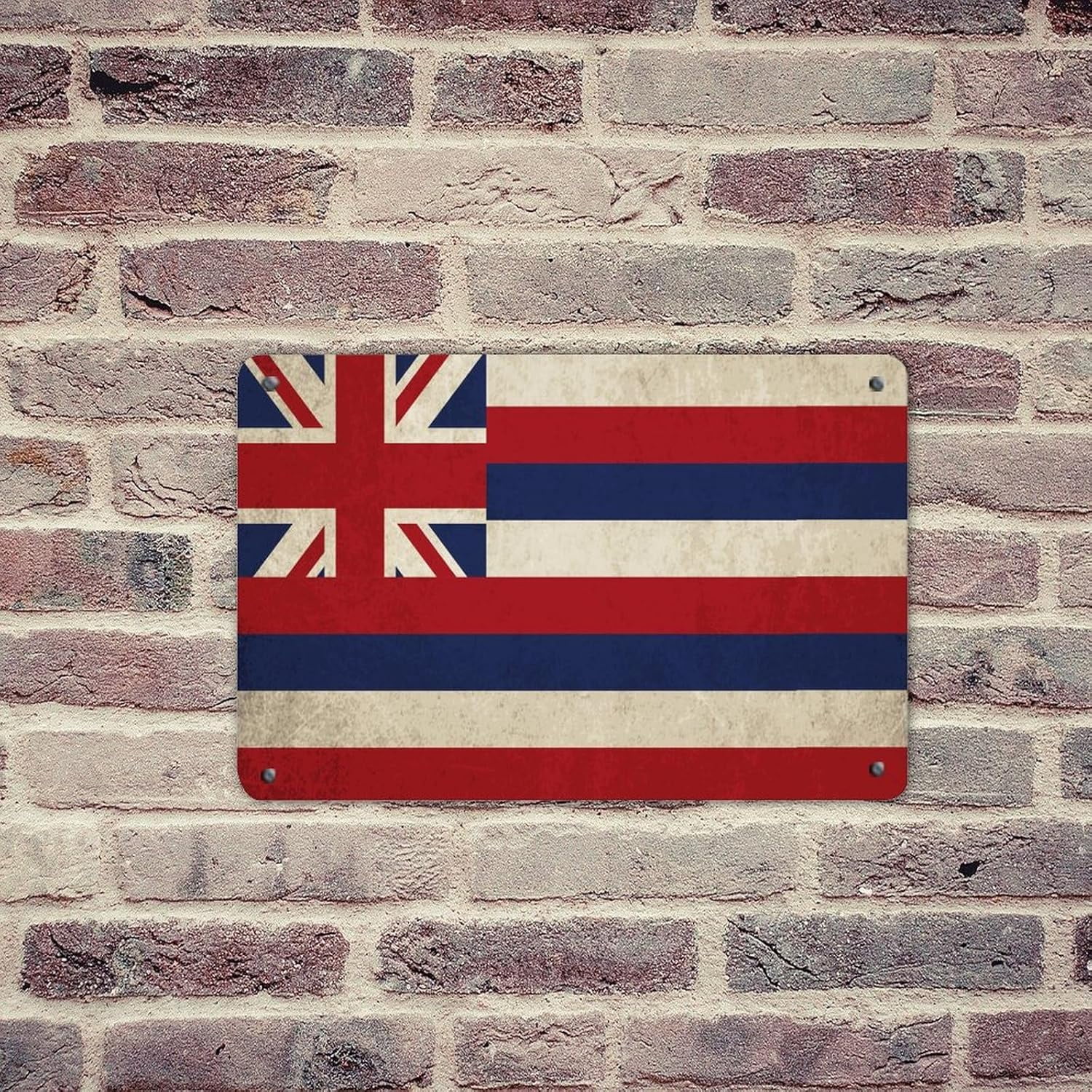 Country Funny Novelty Metal Plaque Hawaii State Flag Signs Patriotic ...