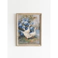 Country Geese Blue Hydrangeas Cottagecore Countryside Decor Rustic ...