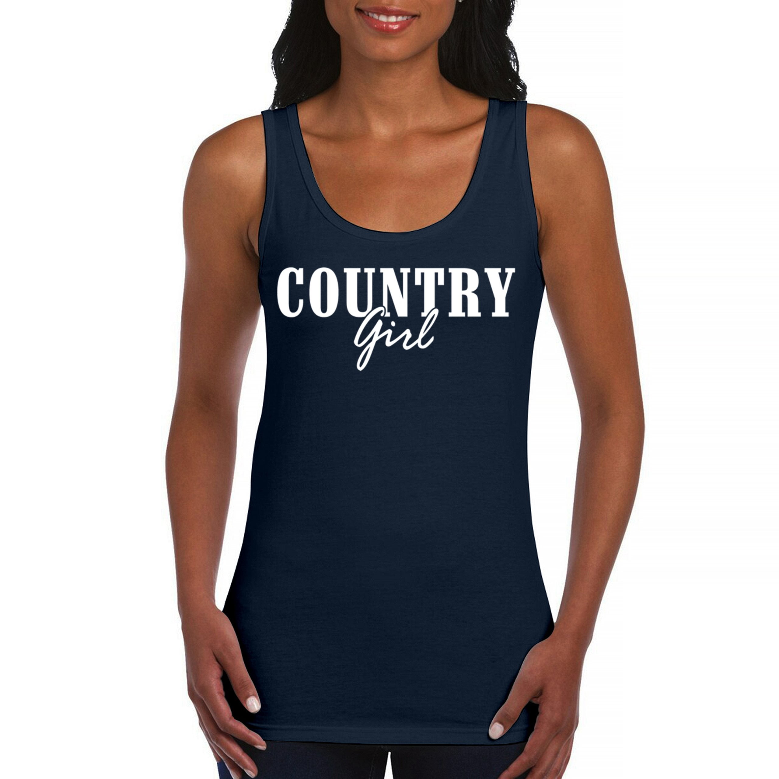Country Girl Logo Women's Tank Top Minimalistic Western Style Rodeo ...