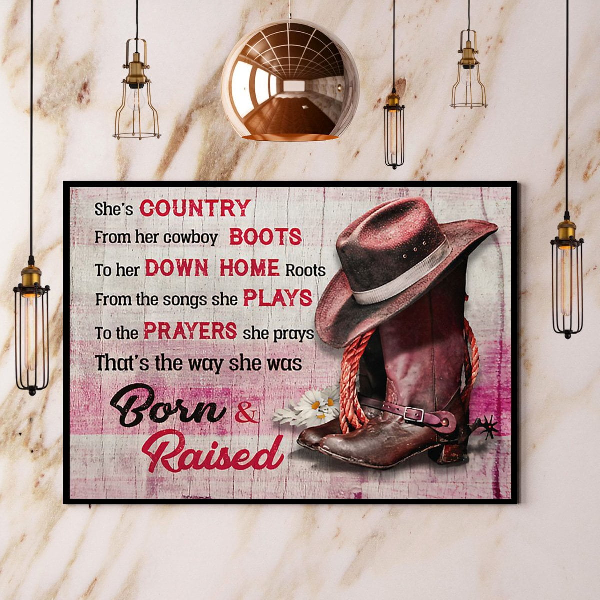 Country Girl She'S Country From Her Cowboy Boots Born & Raised Pink ...
