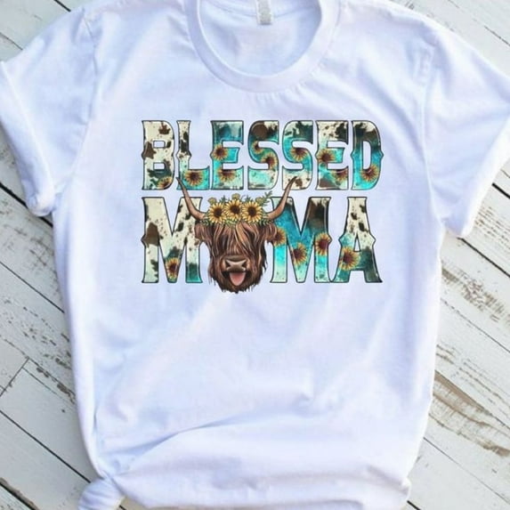 Country Grace With AliS1HA Tops _ Mama Western Cow White UniS1ex S1Hort ...