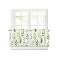 Country Green Leaves Herb Short Blackout Curtains 30 Inch Long,Spring ...