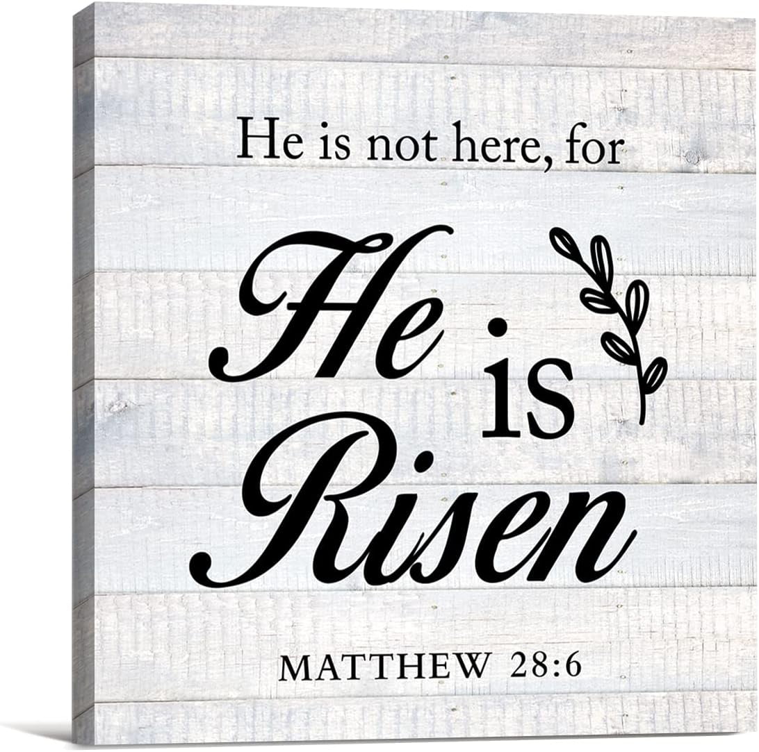 Country He is Not Here for He Has Risen Farmhouse Wood Box Sign Desk ...