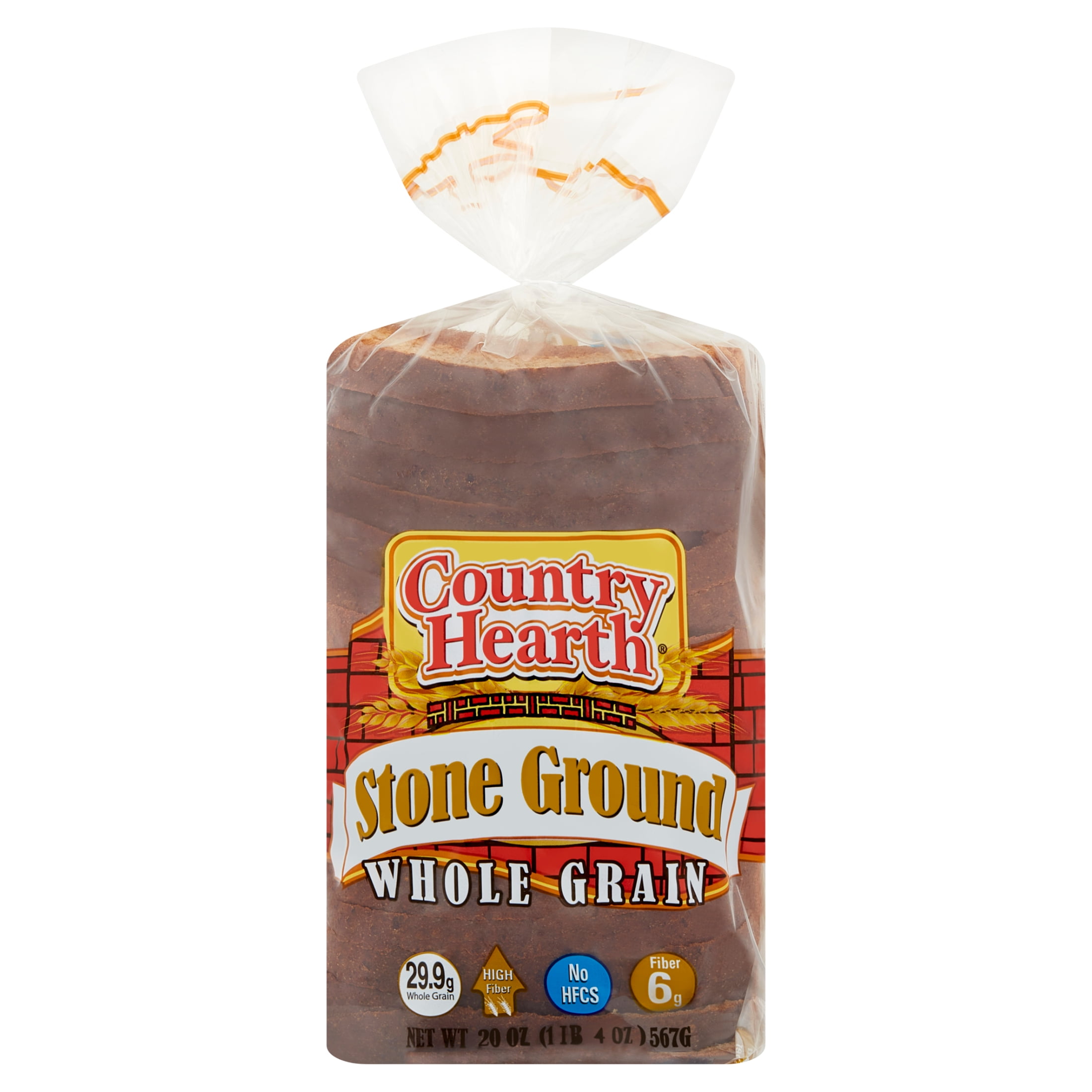 Country Hearth Stone Ground Whole Grain Sandwich Bread Loaf, Sliced, 20 ...