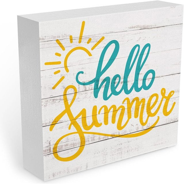 Country Hello Summer Sun Prints Wall Art Decor Sign Summer Quote Sun ...