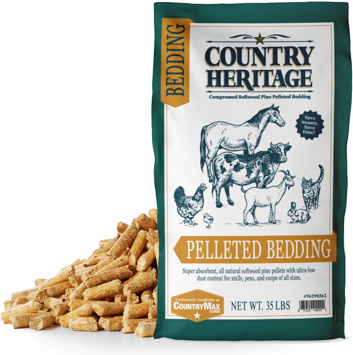 Country Heritage Premium Low Dust Pelleted Bedding Super Absorbent All ...