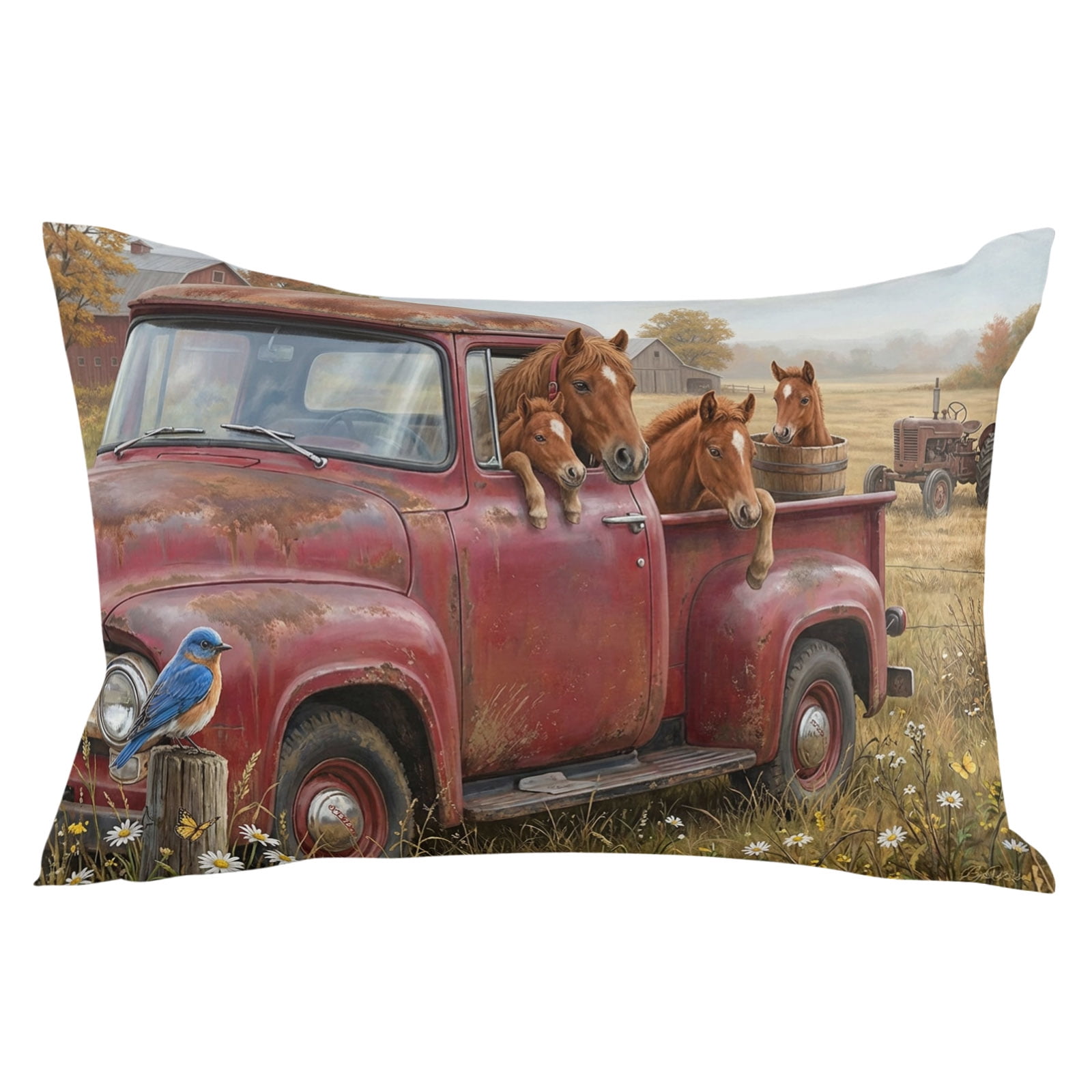 Country Horse Throw Pillow Cover 20 x 36 Inch Decorative Pillow Cover ...