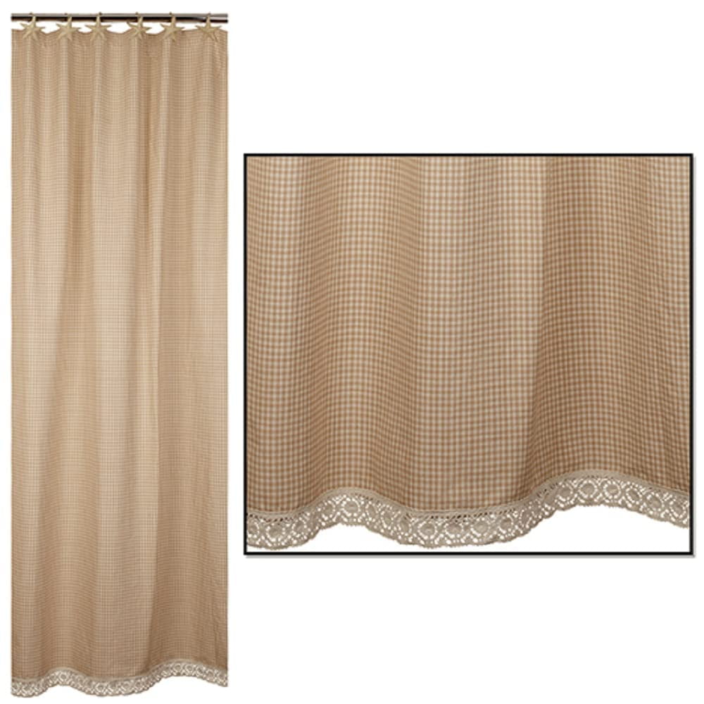 Country House Collection 98602 Tan Granny's Check Shower Curtain, 72 ...