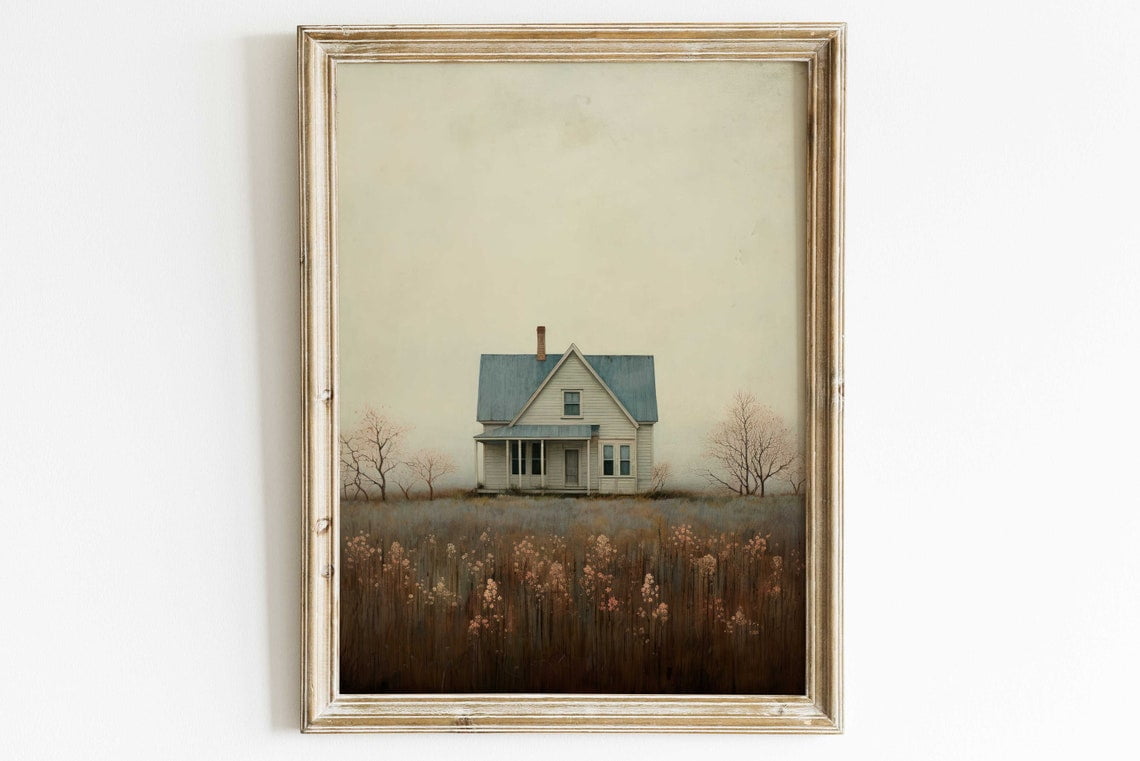 Country House Painting, Countryside Print, Rural Wall Art, Country ...
