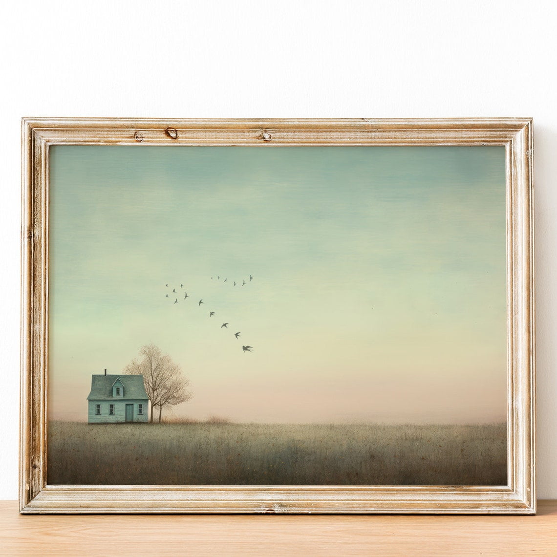 Country House Print, Countryside Wall Art, Rural Wall Art, Minimalist ...