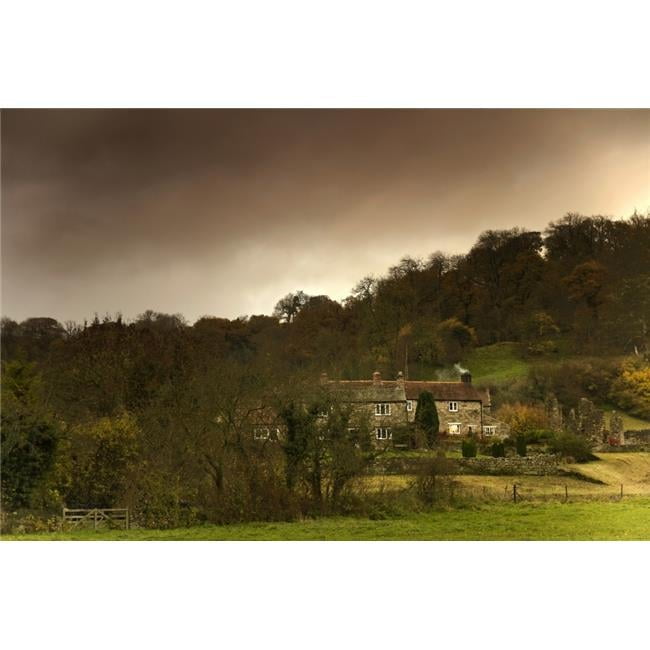 Country Houses Dramatic Sky In Background; North Yorkshire England Uk ...