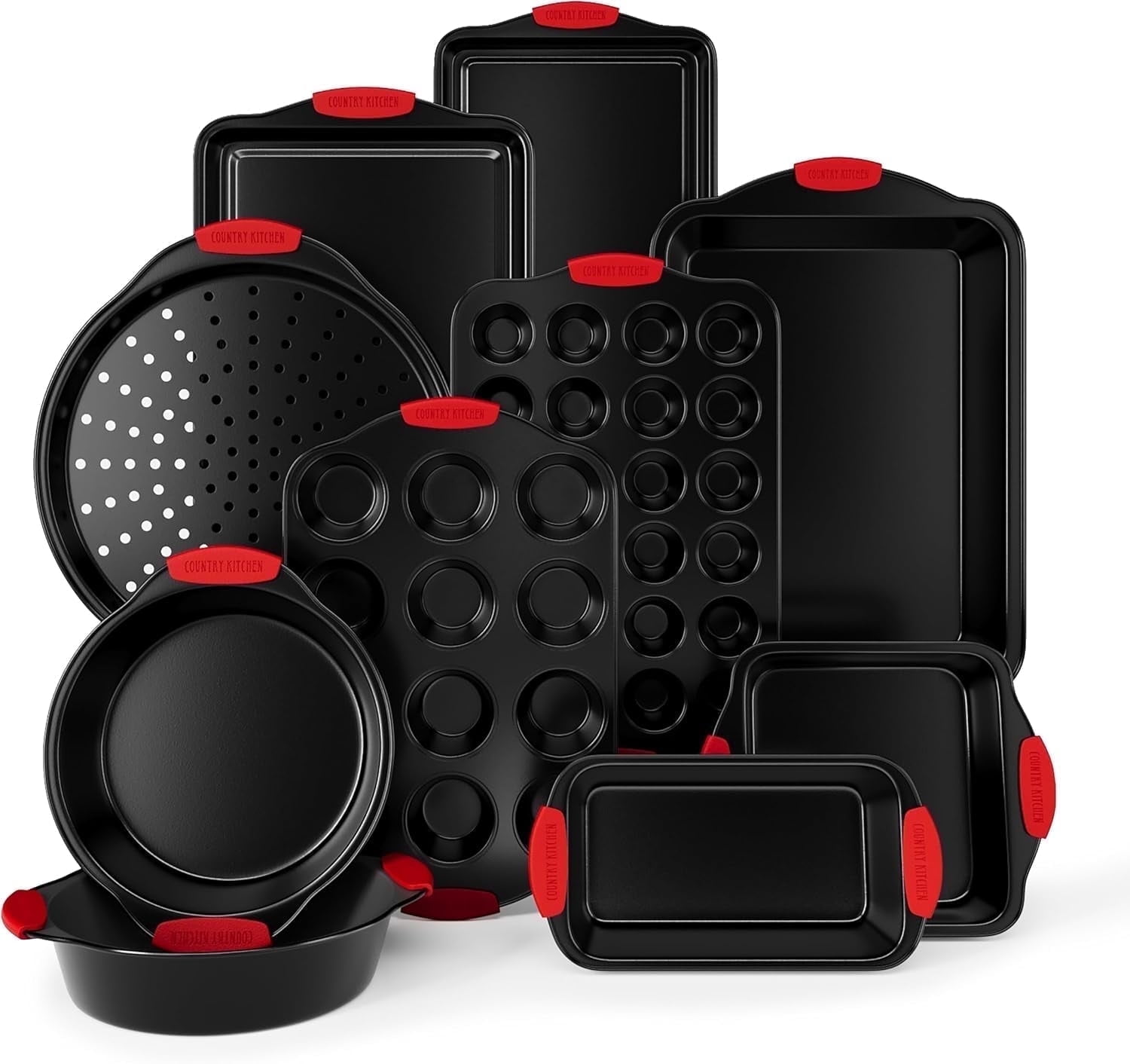 Country Kitchen Nonstick Bakeware Set, 10-Piece Baking Pans and Sheets ...