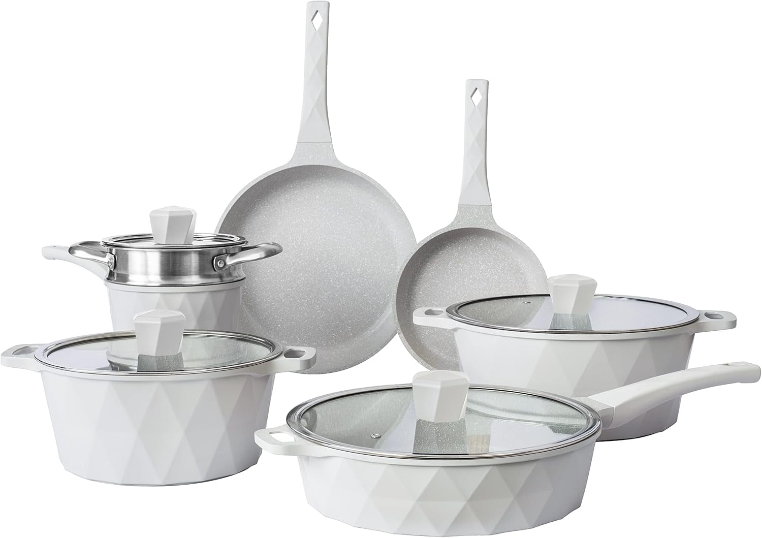 Country Kitchen 11-Pc Cast Aluminum Cookware Set Non Stick Pots and Pan ...