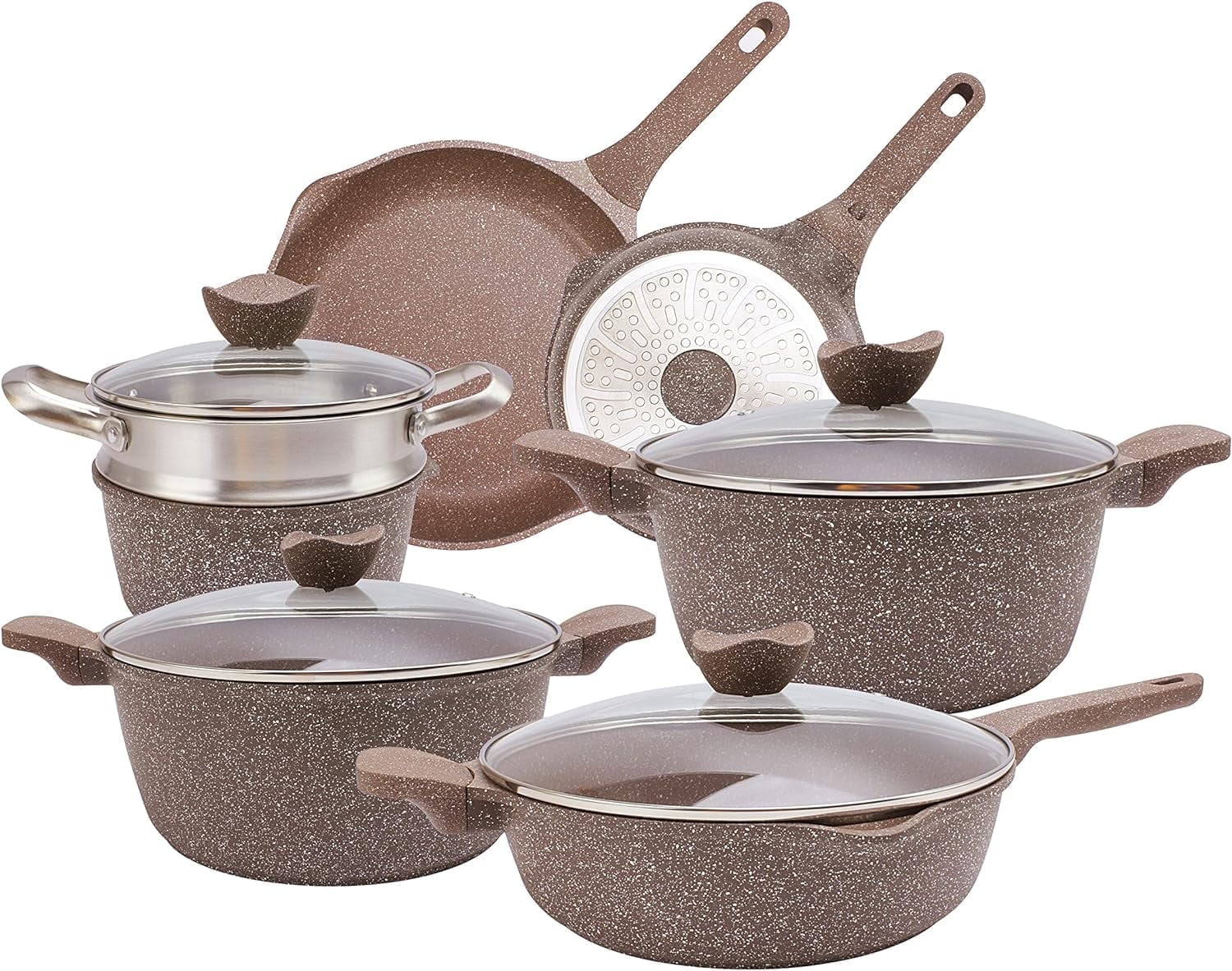 Country Kitchen 11-Piece Pots and Pans Set, Durable Kitchen Cookware ...