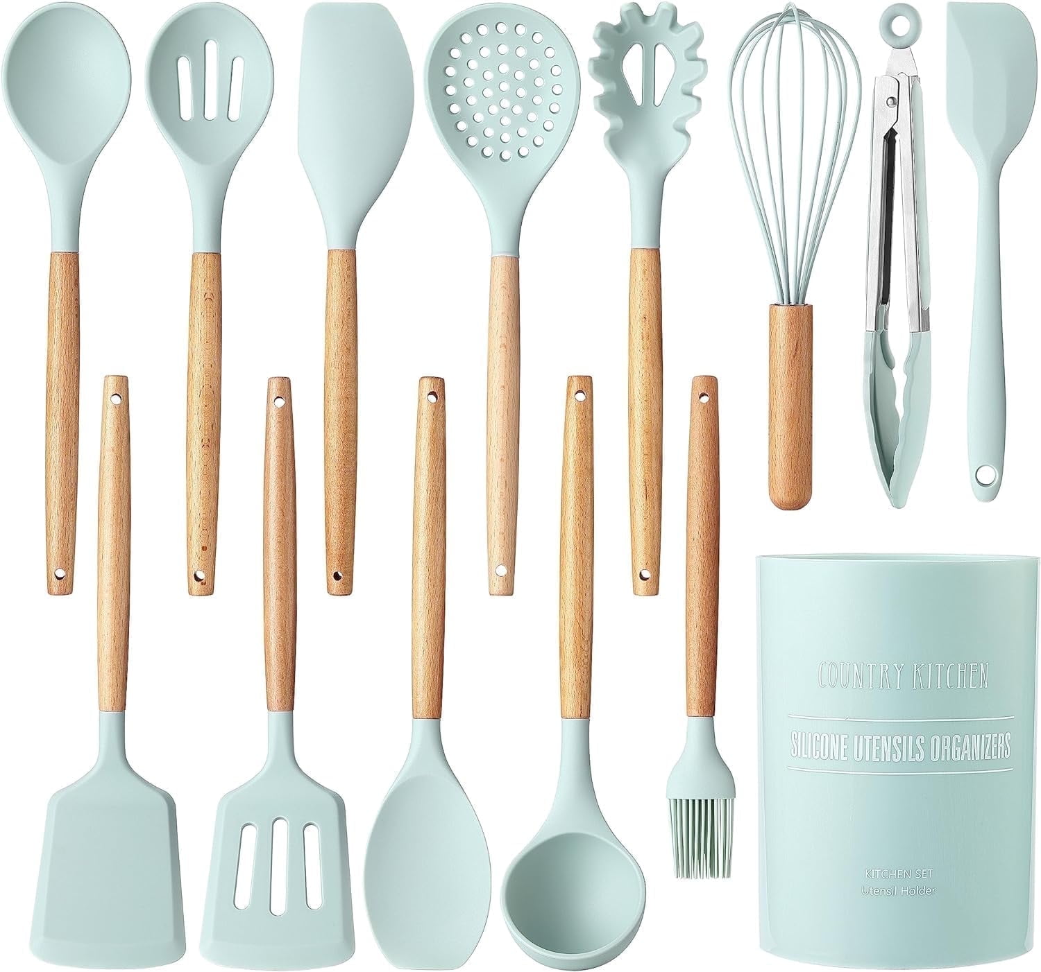 Country Kitchen 14-Pc Cooking Utensils Set, Silicone Spatula & Gadgets ...