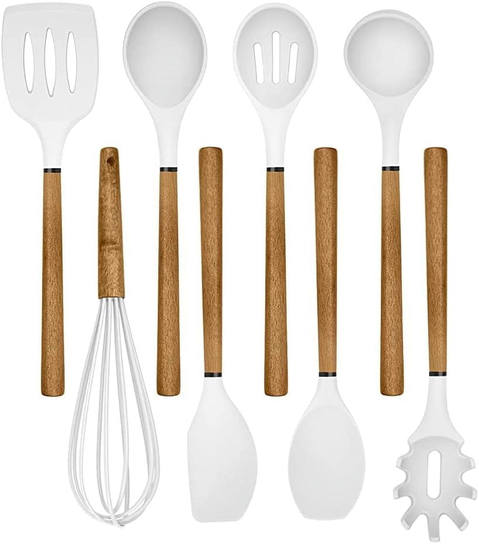 Country Kitchen 8-Pc Cooking Utensils Set Silicone Spatula & Kitchen ...
