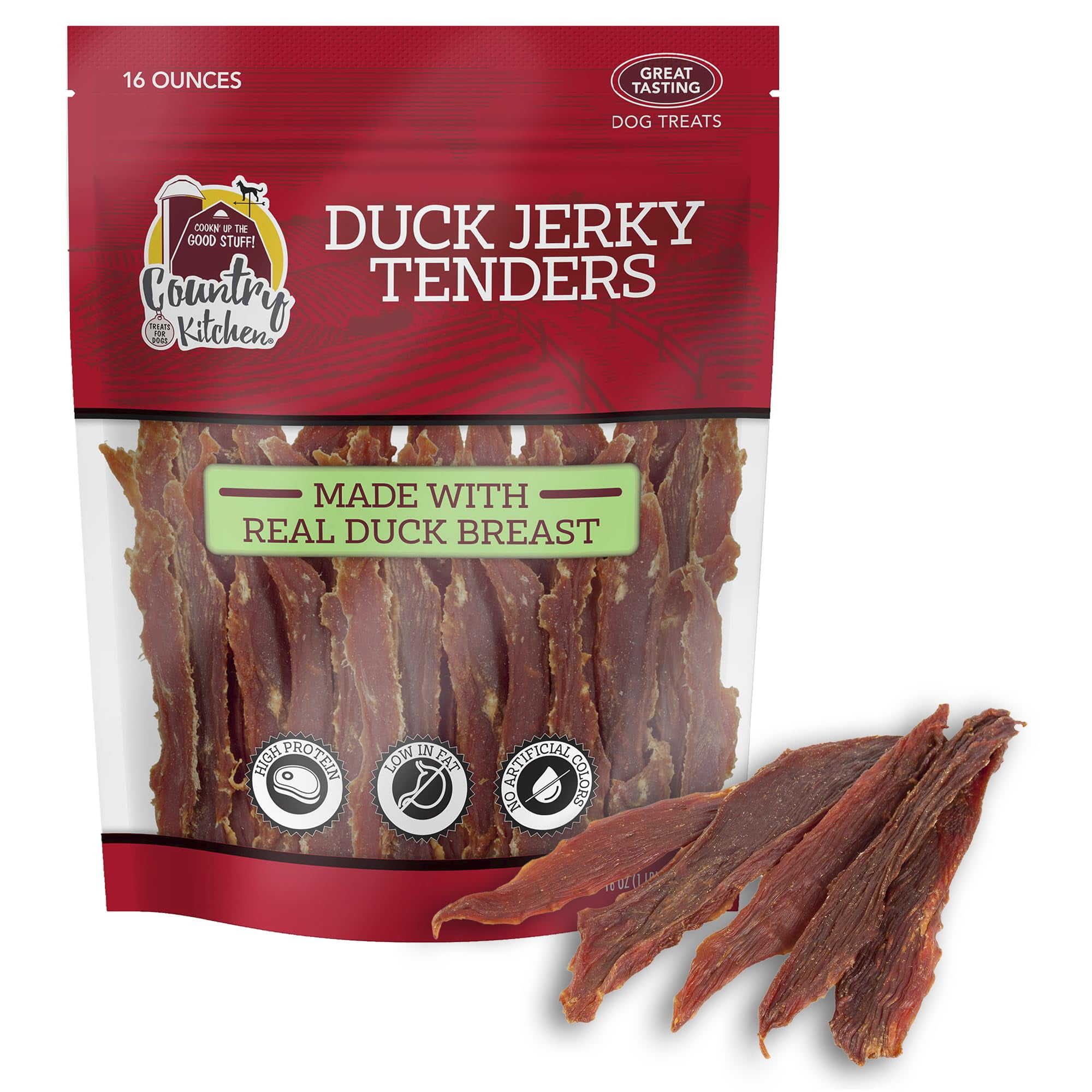 Country Kitchen Duck Jerky OIF8 Tender Dog Treats, High Protein, Low ...