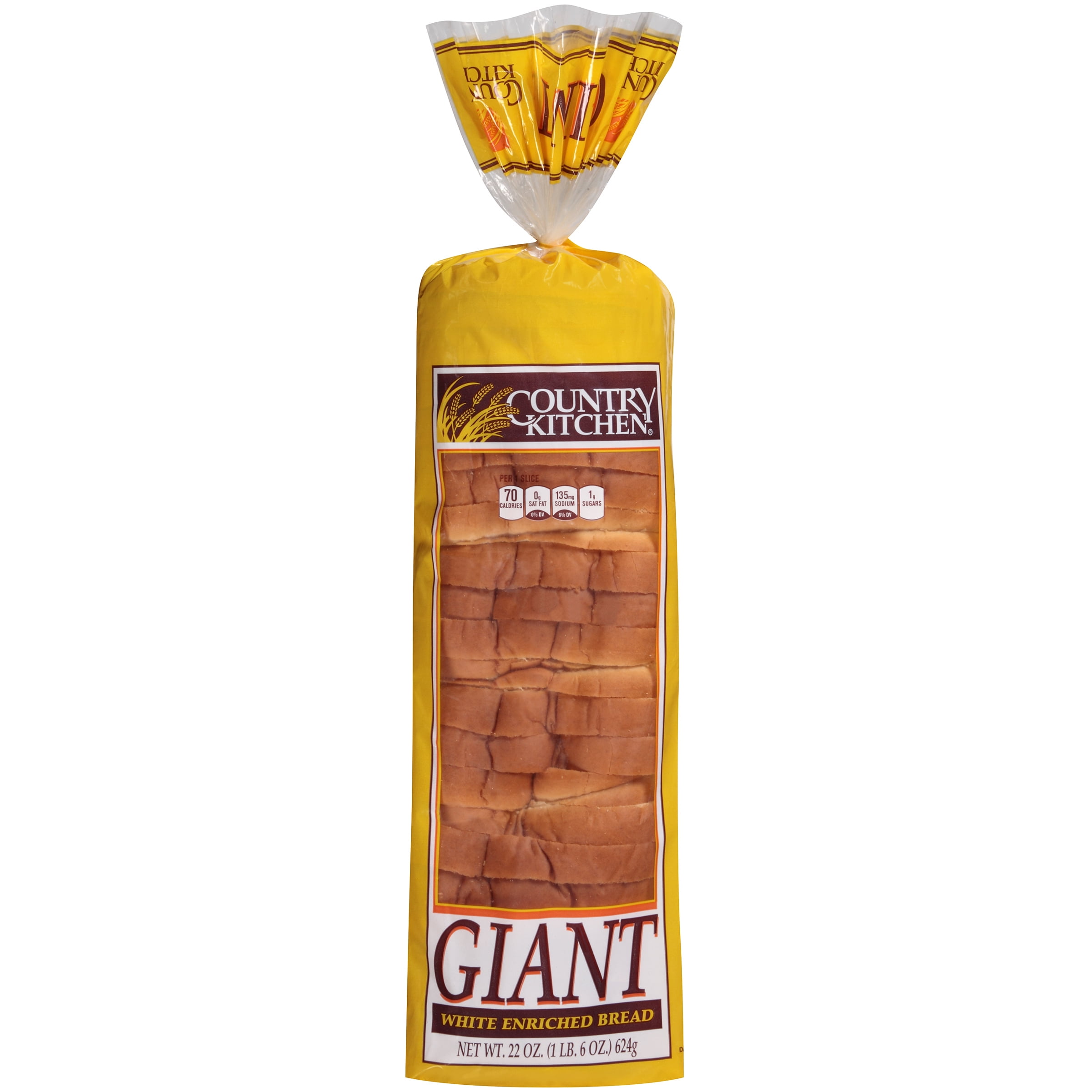 Country Kitchen Giant White Bread, Soft Sliced Sandwich Bread, 22 oz ...