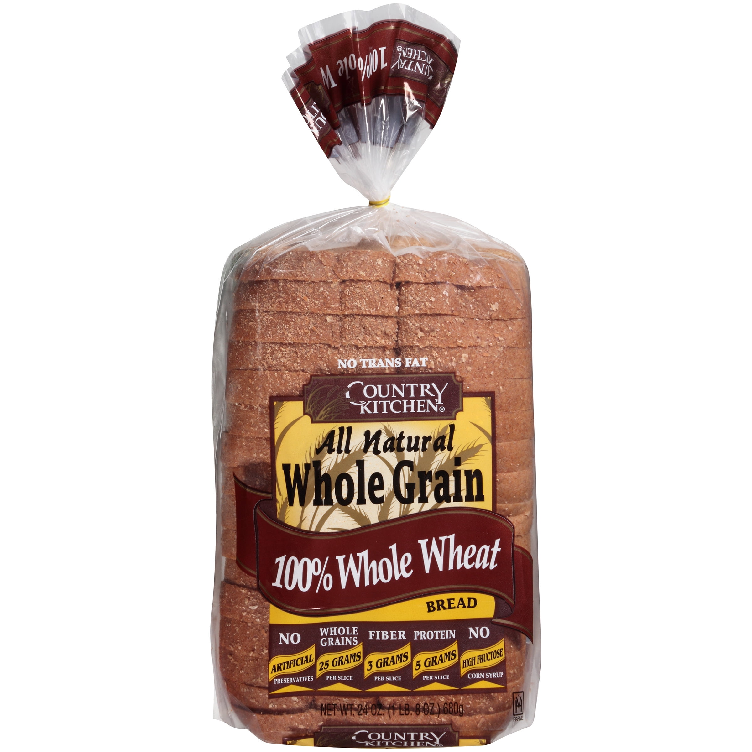 Country Kitchen All Natural Whole Grain 100% Whole Grain Wheat Bread ...