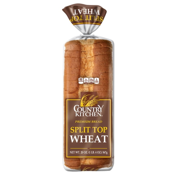 Country Kitchen Premium Split Top Wheat Bread, Sliced Wheat Bread, 20 ...