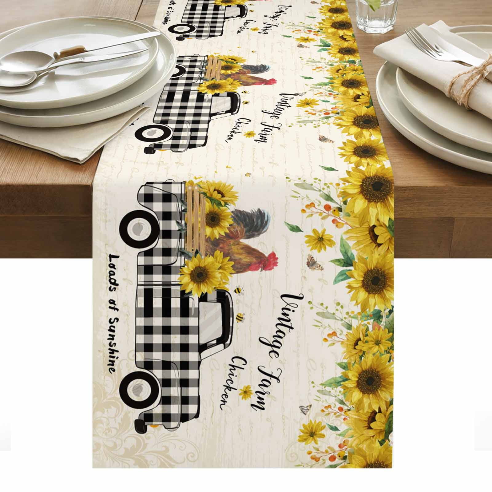 Country Kitchen Sunflowers Table Runner - 36 Inch Long, Kitchen Dining ...