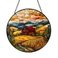 Country Landscape Barn Stained Glass Window Hanging – Rustic Decor2401 ...